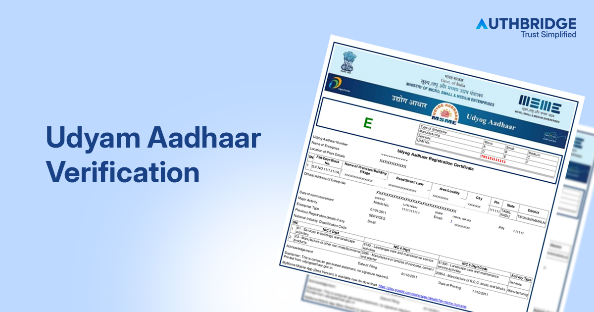 Udyam Aadhaar Verification API | Merchant Verification- AuthBridge